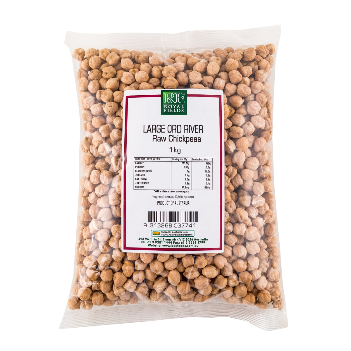 Royal Fields Chickpeas Raw Large 1kg — Basfoods