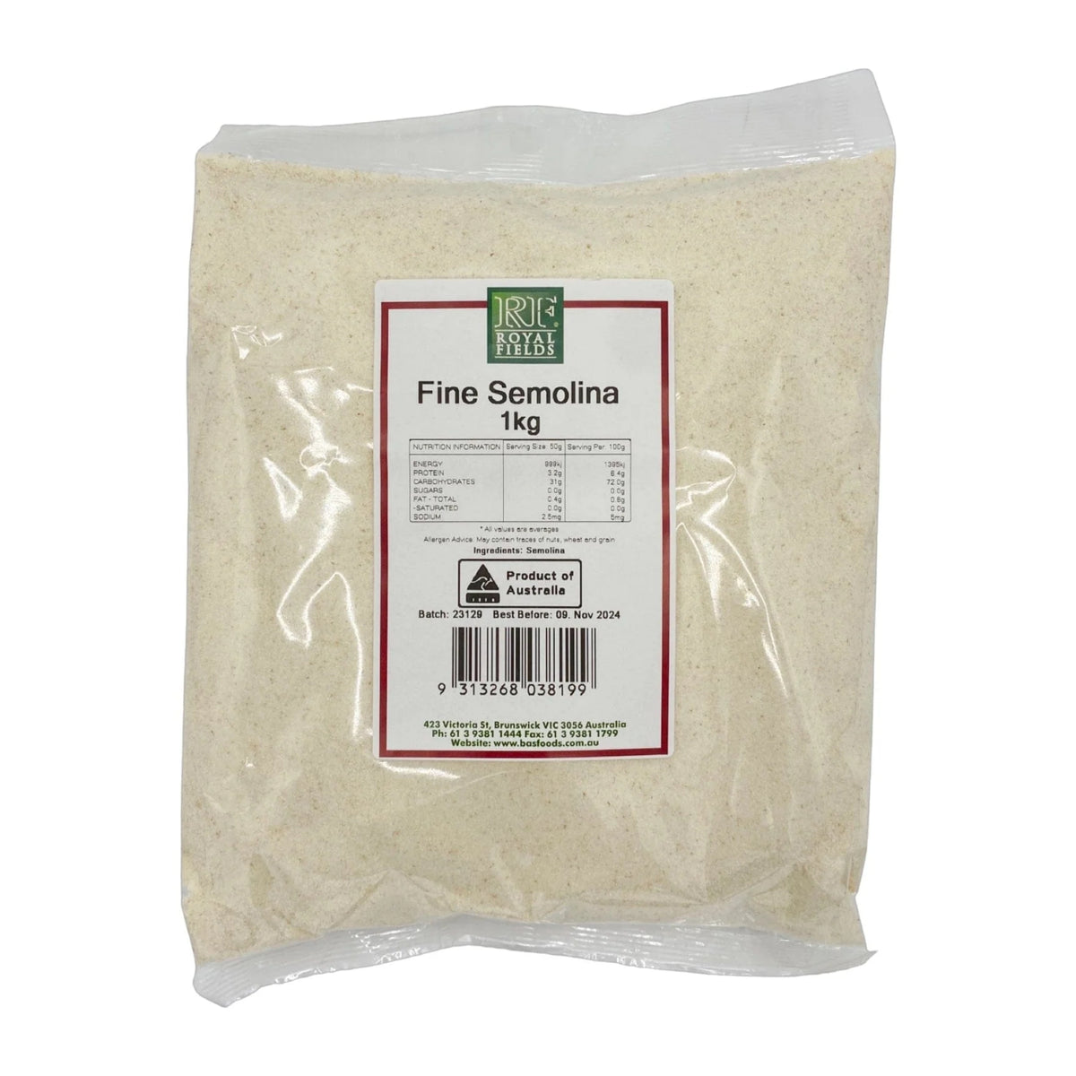 Royal Fields Semolina Fine 1kg — Basfoods