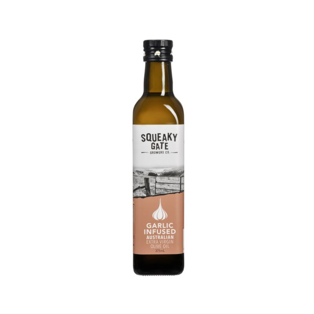Squeaky Gate Extra Virgin Olive Oil 'Garlic Infused' 375mL — Basfoods