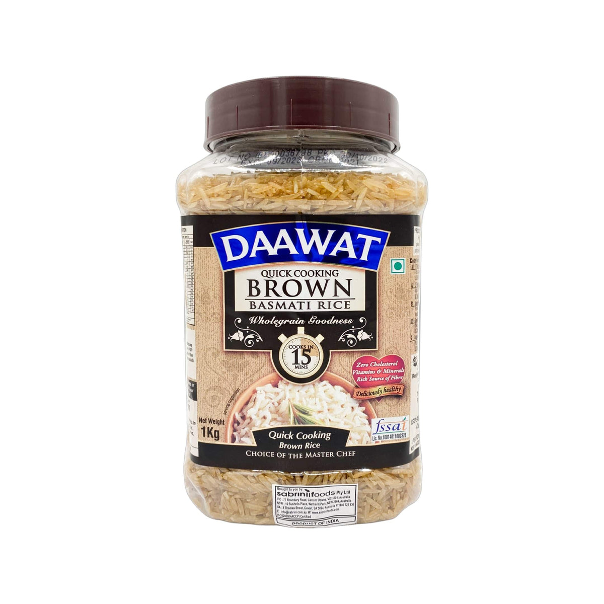 Daawat Brown Basmati Rice 1kg — Basfoods