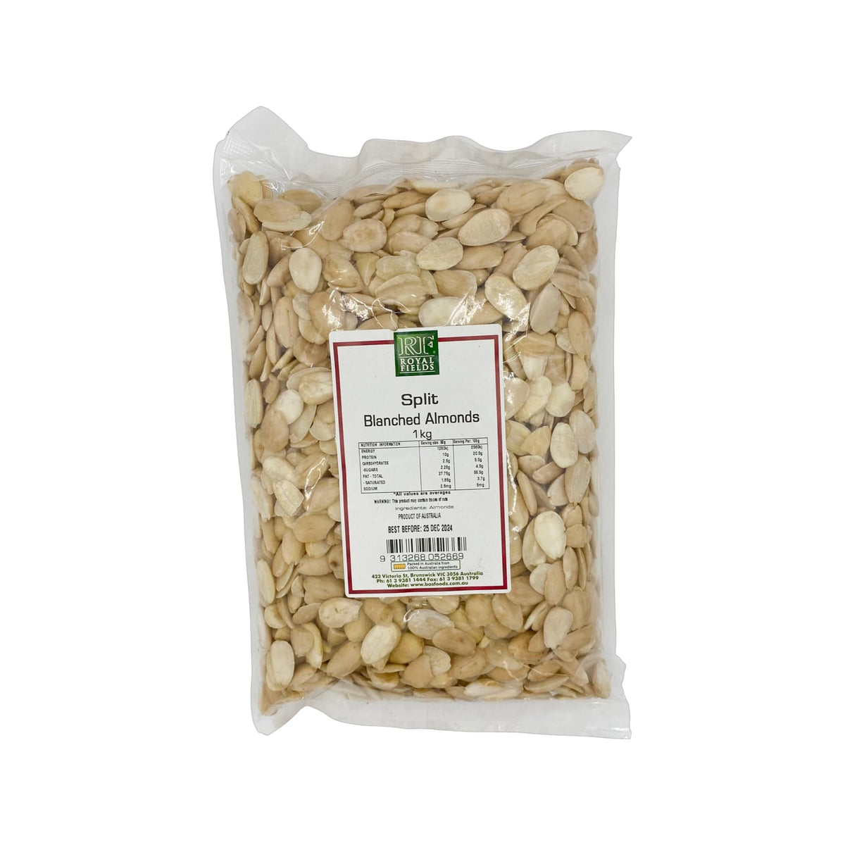 Royal Fields Almonds Blanched Split — Basfoods