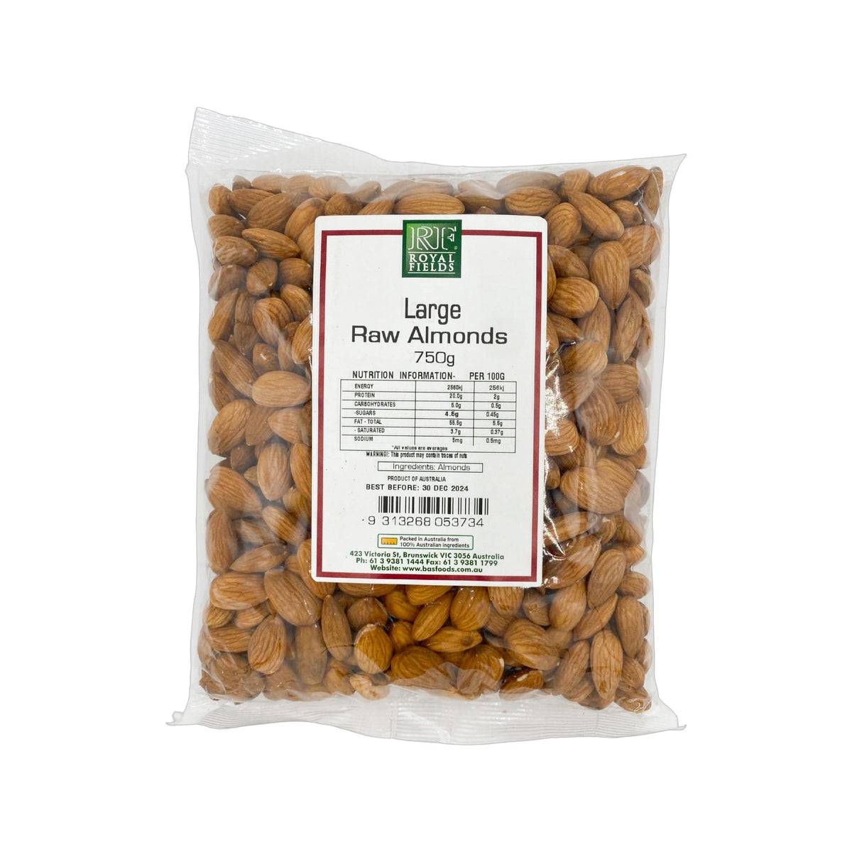 Royal Fields Almonds Raw Large — Basfoods