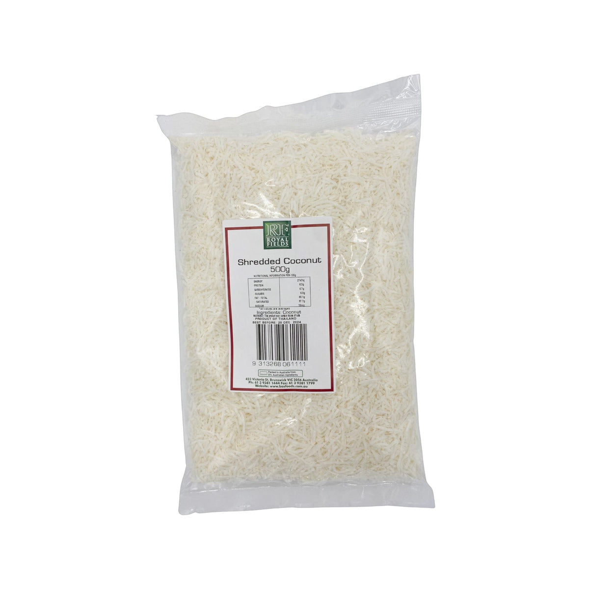 Royal Fields Coconut Shredded/Flakes 500g — Basfoods