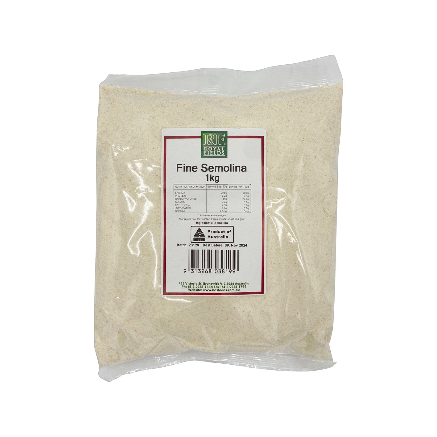 Royal Fields Fine Semolina 1kg — Basfoods