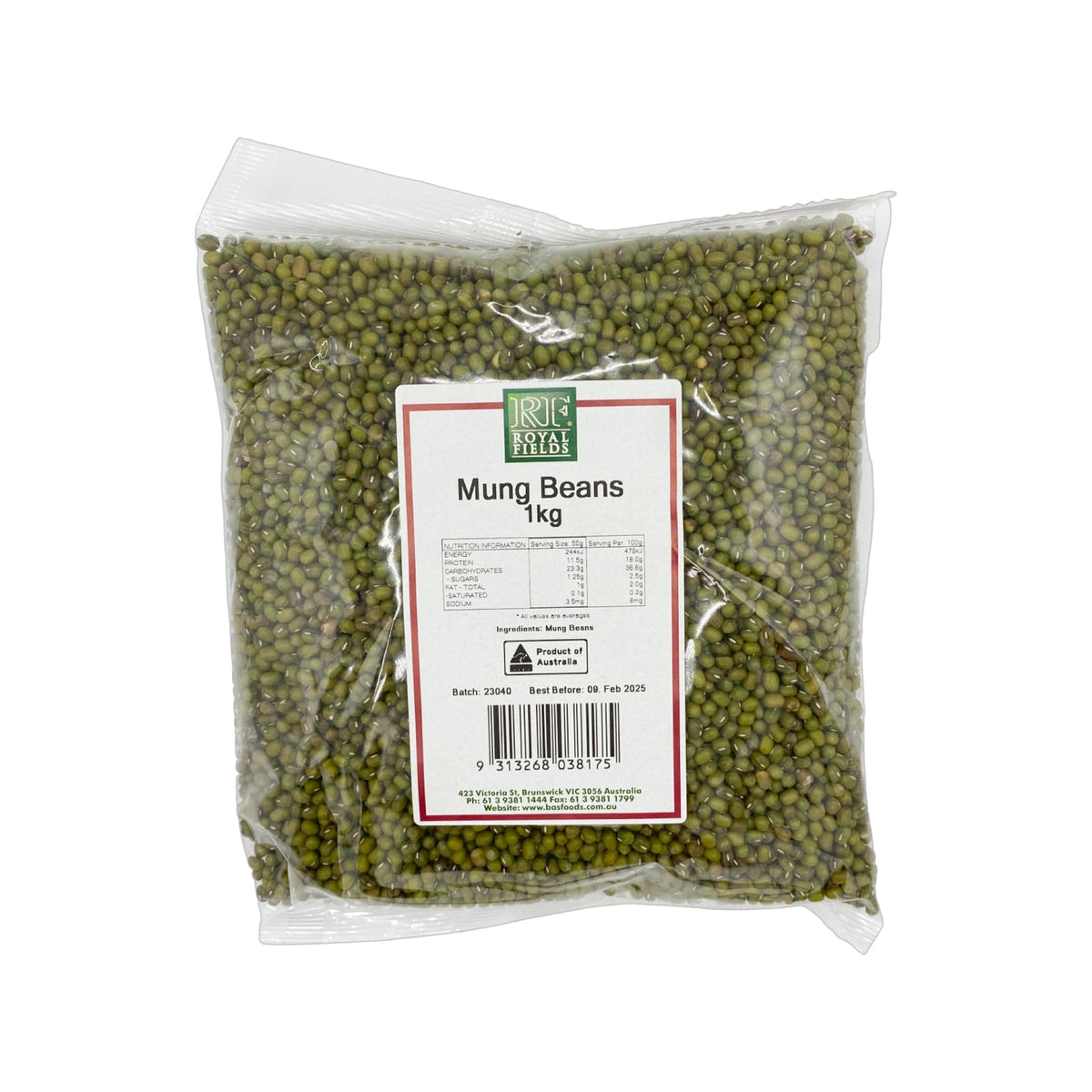 Royal Fields Mung Beans Green 1kg — Basfoods